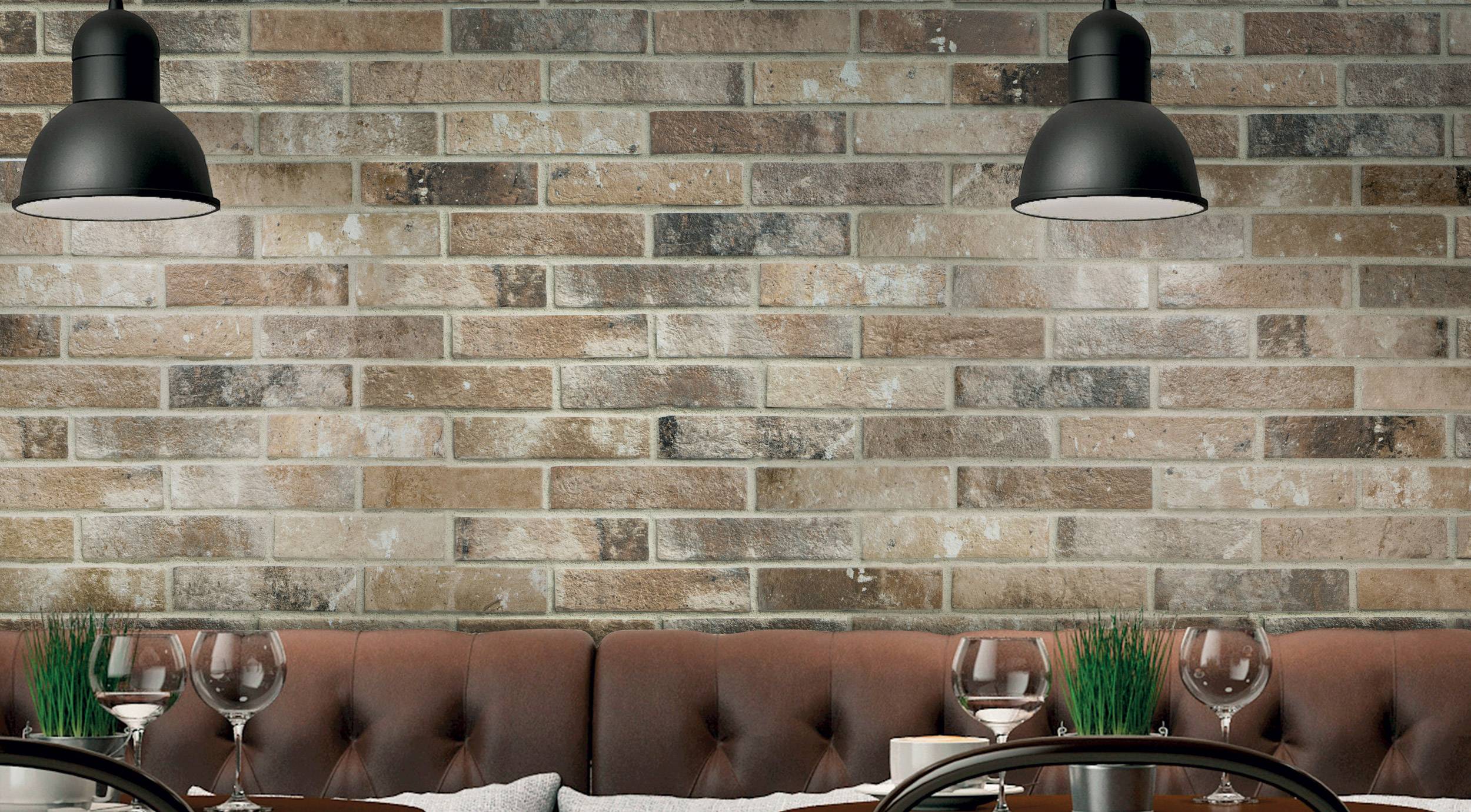 Multicolour brick effect porcelain stoneware London London